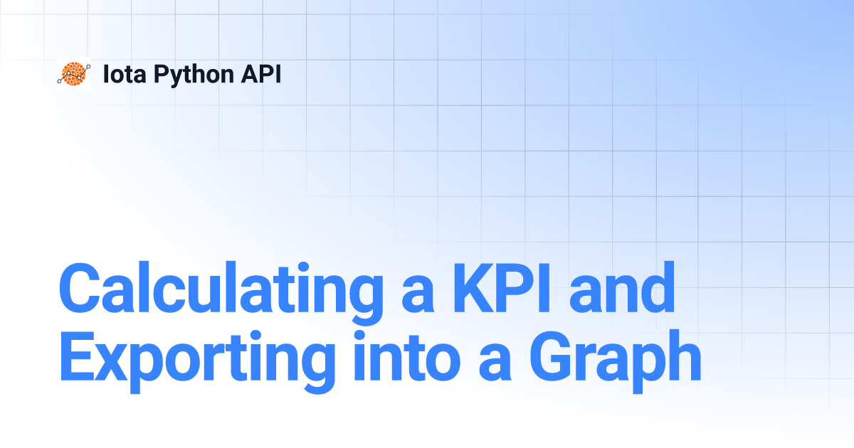Calculating A Kpi And Exporting Into A Graph Iota Python Api