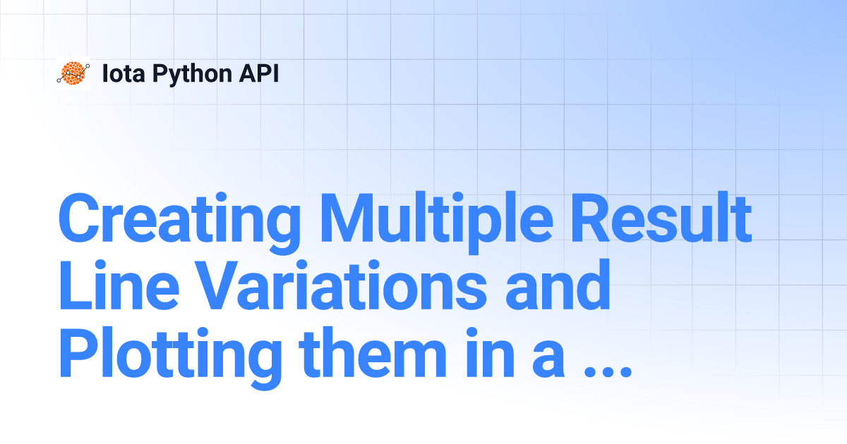 Creating Multiple Result Line Variations And Plotting Them In A Single Graph Iota Python Api 